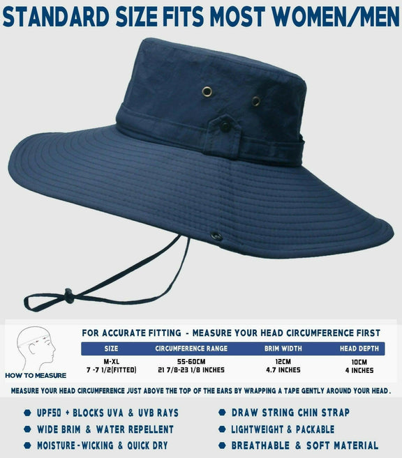 Adventure Wide Brim Sun Hat for Men and Women - Waterproof UPF50 ...