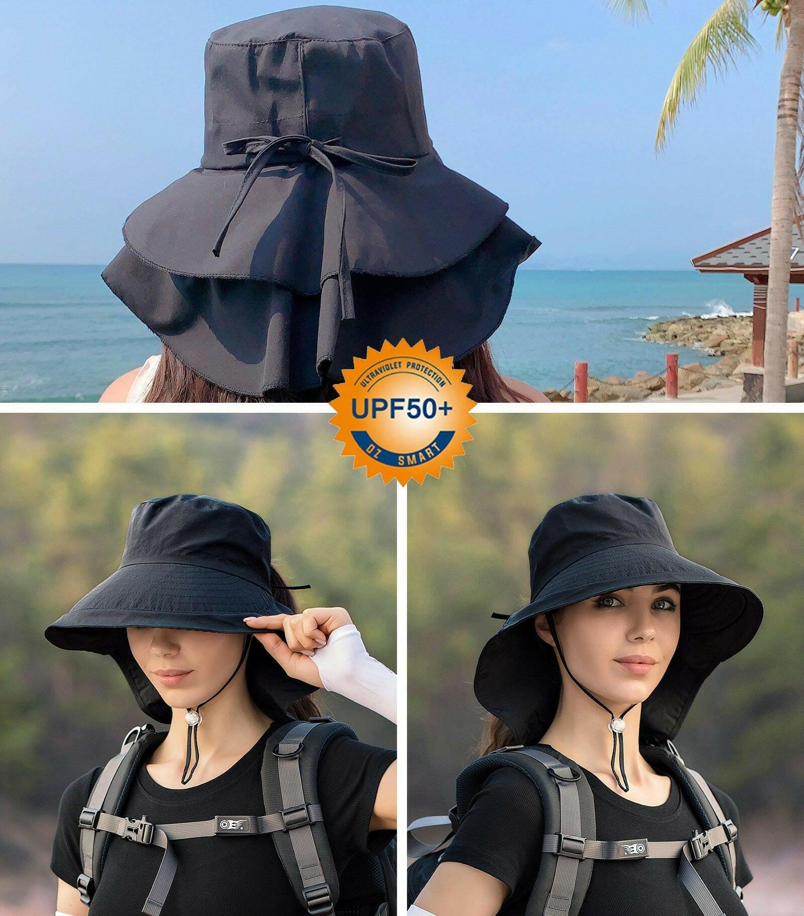 Legionnaires Ponytail Hole Sun Hat for Women - UPF50 Neck Flap ...