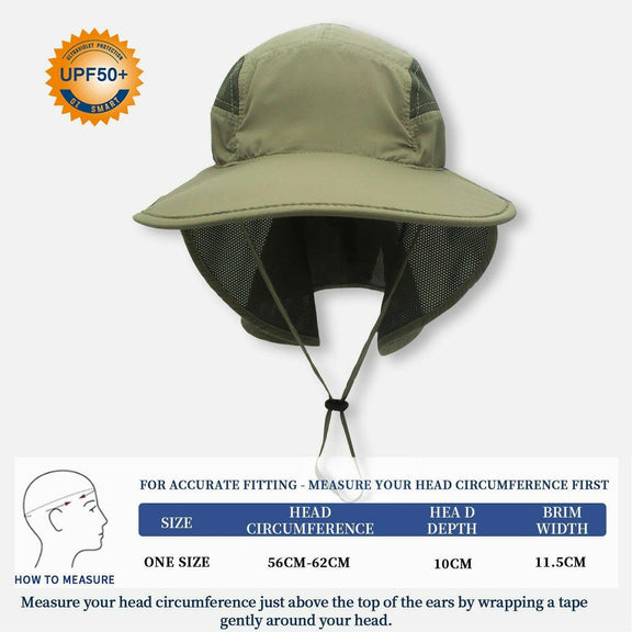 Legionnaires Work Sun Hat for Men and Women - UPF50 Nek Flap ...