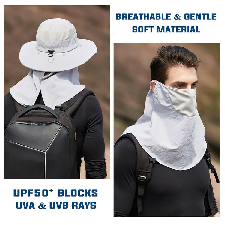 Wide Brim Farming Sun Hat with Face and Neck Shield - Waterproof UPF50 ...
