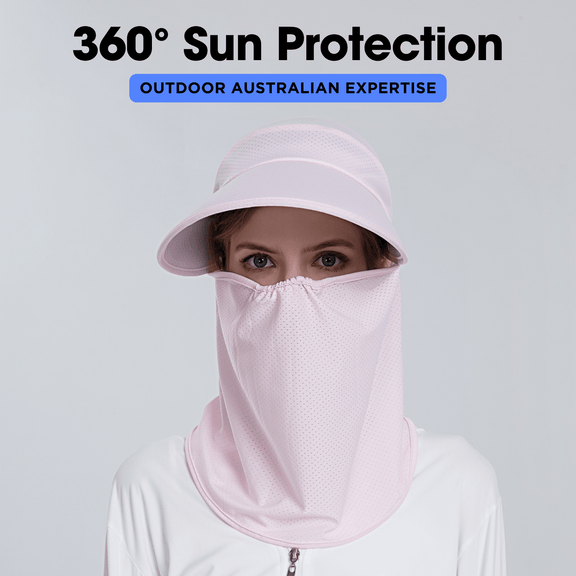 Wide Brim Visor Sun Hat for Women with Detachable Face Mask - UPF50 ...