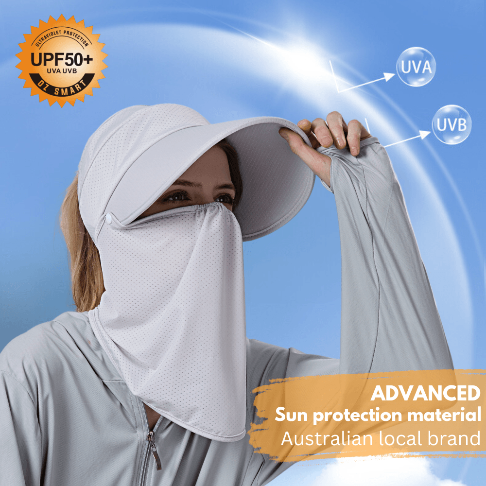 Wide Brim Visor Sun Hat for Women with Detachable Face Mask - UPF50 ...